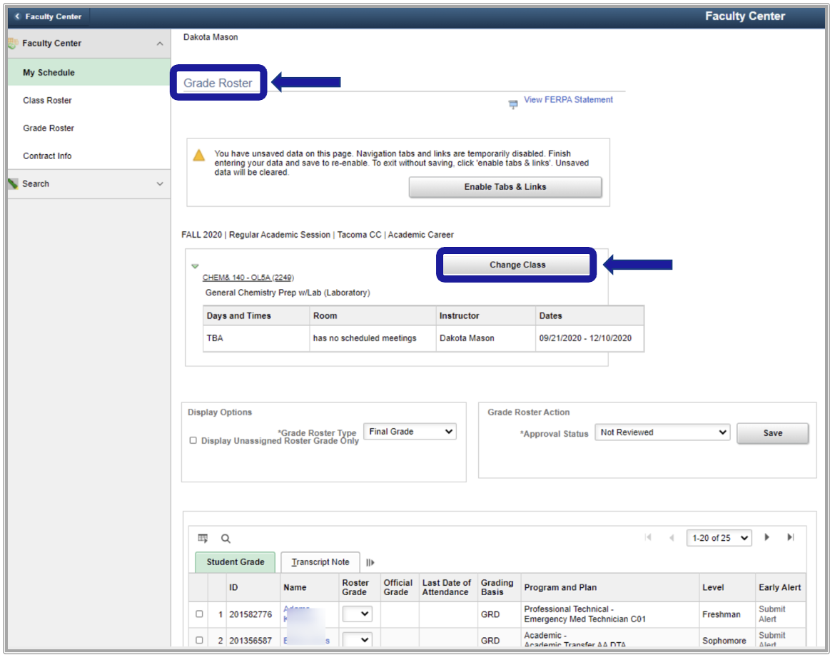 Enter Grades | SPSCC Support